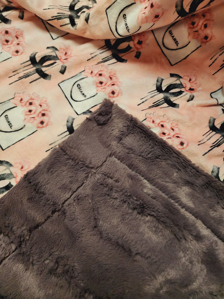 XL Adult Custom Print on Charcoal Hide Fold over Edge – Perfect Stitch ...